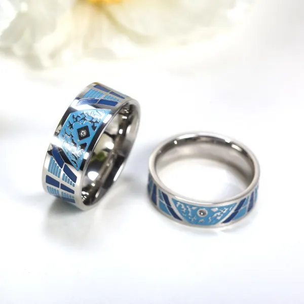 Unique Couple Couple Ring In Titanium Steel