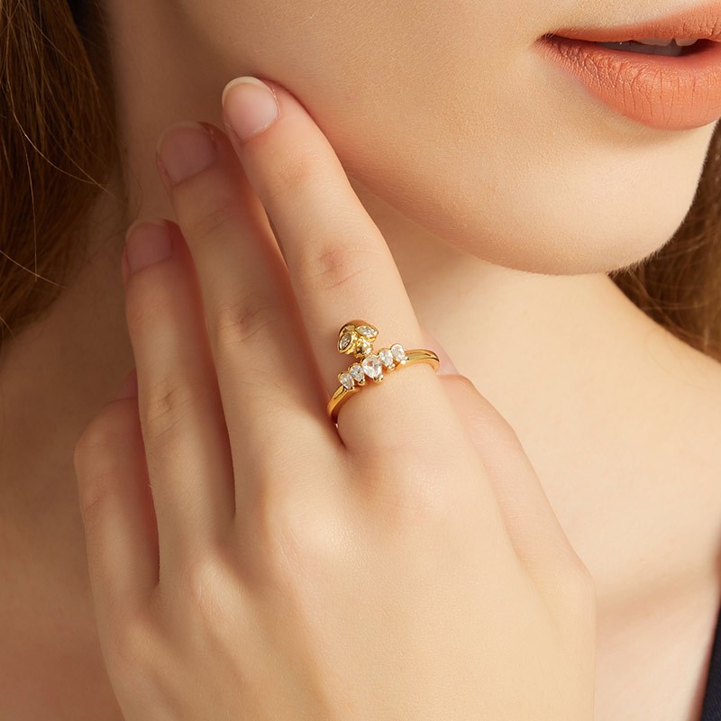 Unique Skull Ring Women Open Cuff Slightly Adjustable