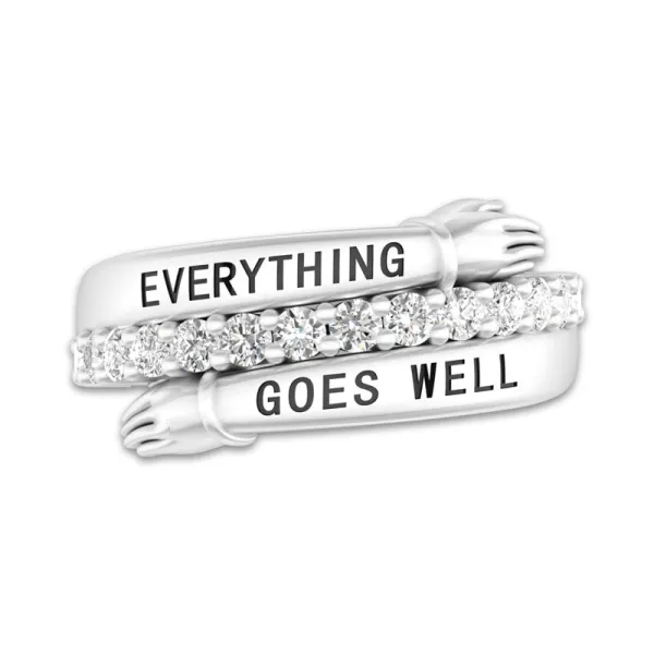 Unique Hand Wedding Band 925 Sterling Silver